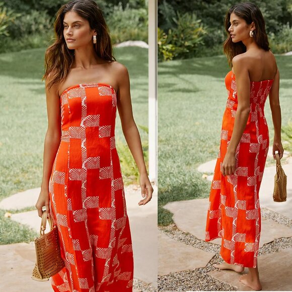 Anthropologie | Dresses | Anthropolgie The Aliza Strapless Linen Maxi ...